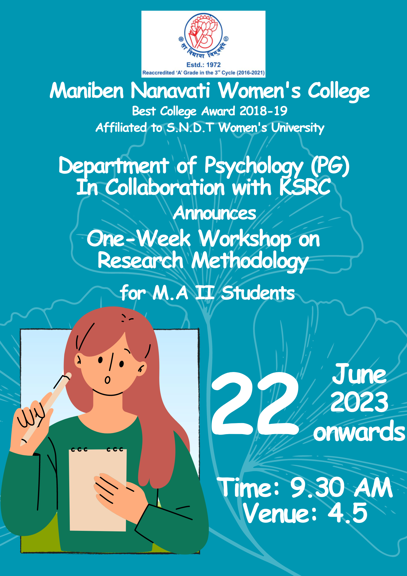 One Week Workshop on Research Methodology - Maniben Nanavati Women's ...